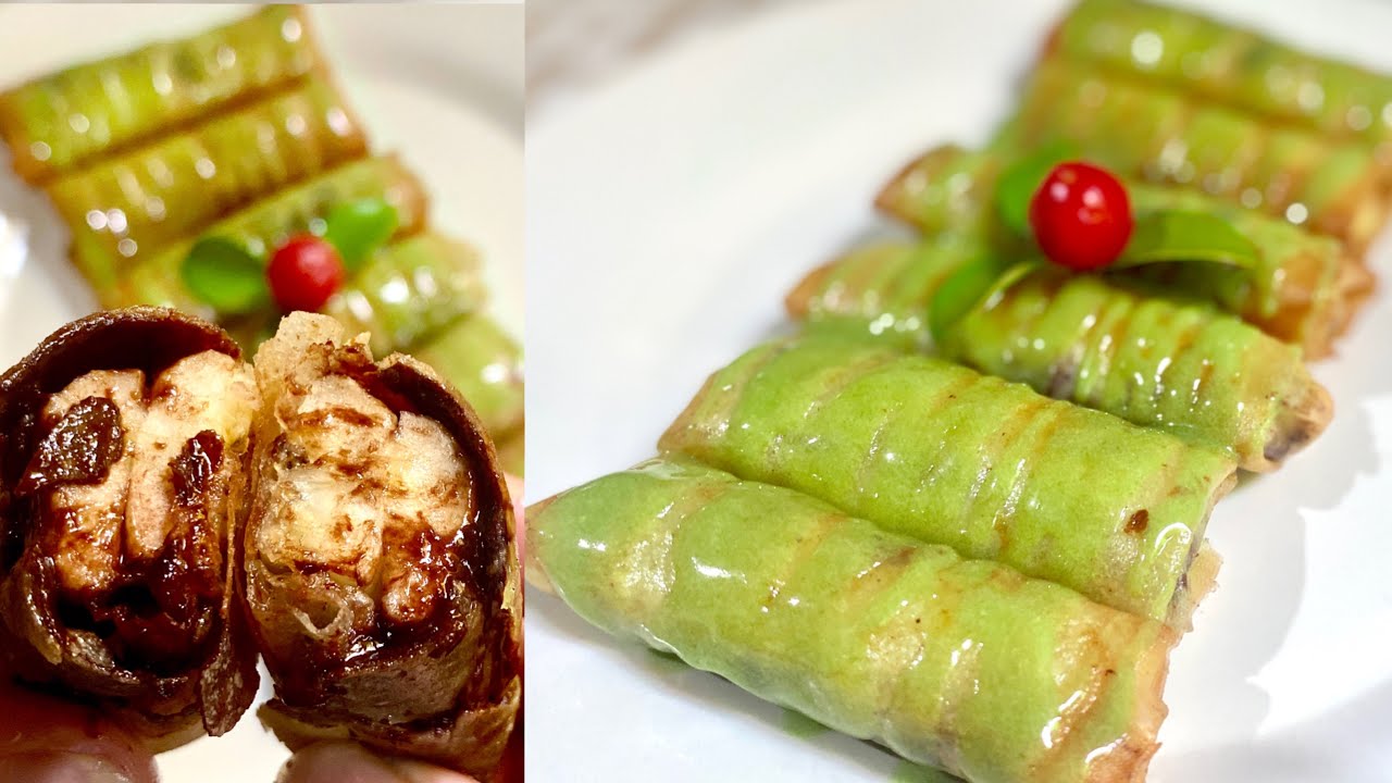 IDE JUALAN PISANG LUMPIA COKLAT TOPPING MATCHA - YouTube