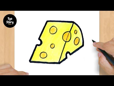 #619 How to Draw a Cheese - Easy Drawing Tutorial - YouTube