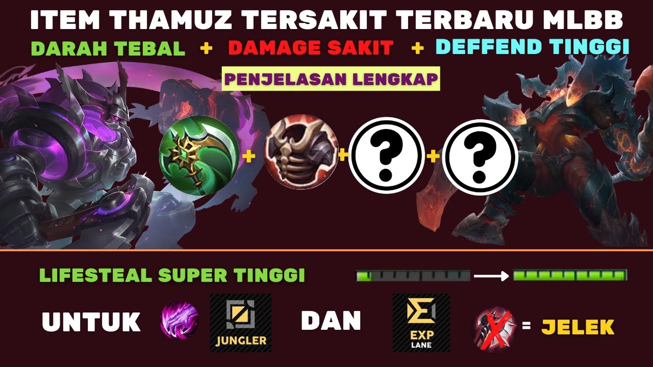 BUILD ITEM THAMUZ TERSAKIT TERBARU, ITEM THAMUZ PALING SAKIT LIFESTEAL ...