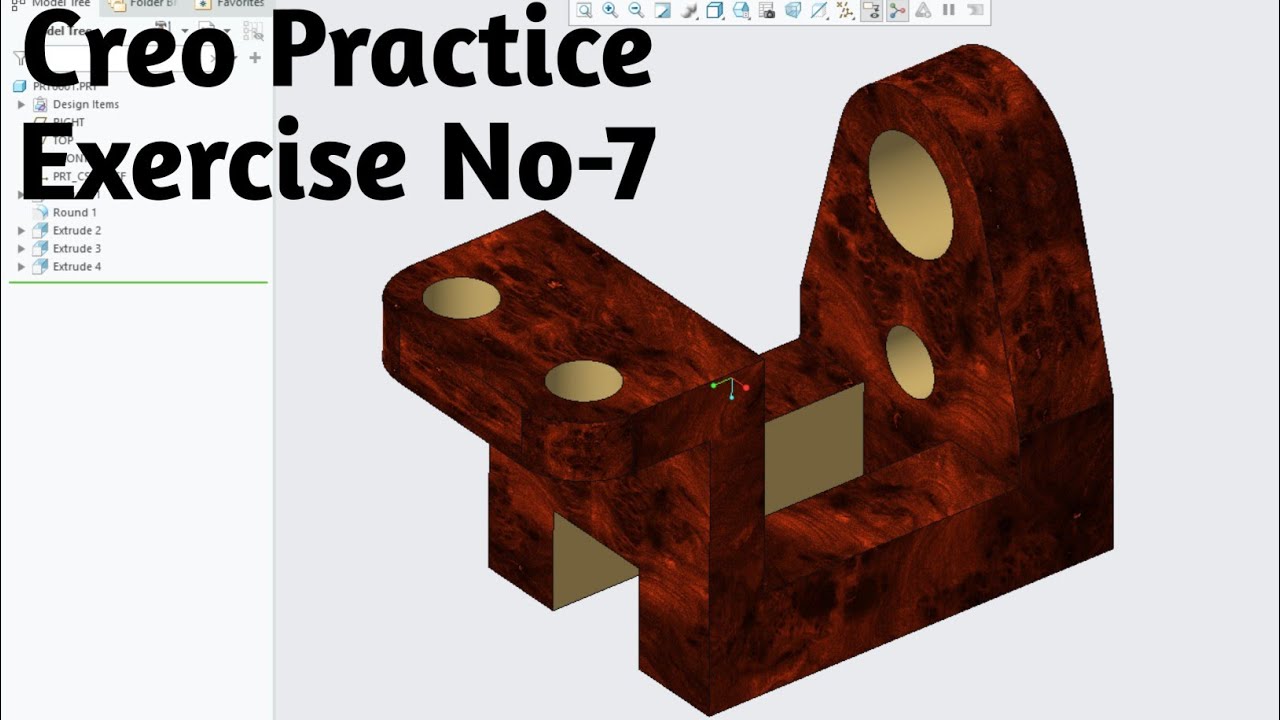 Creo Practice Exercise No-7|Creo modeling Exercise for beginners|CAD ...