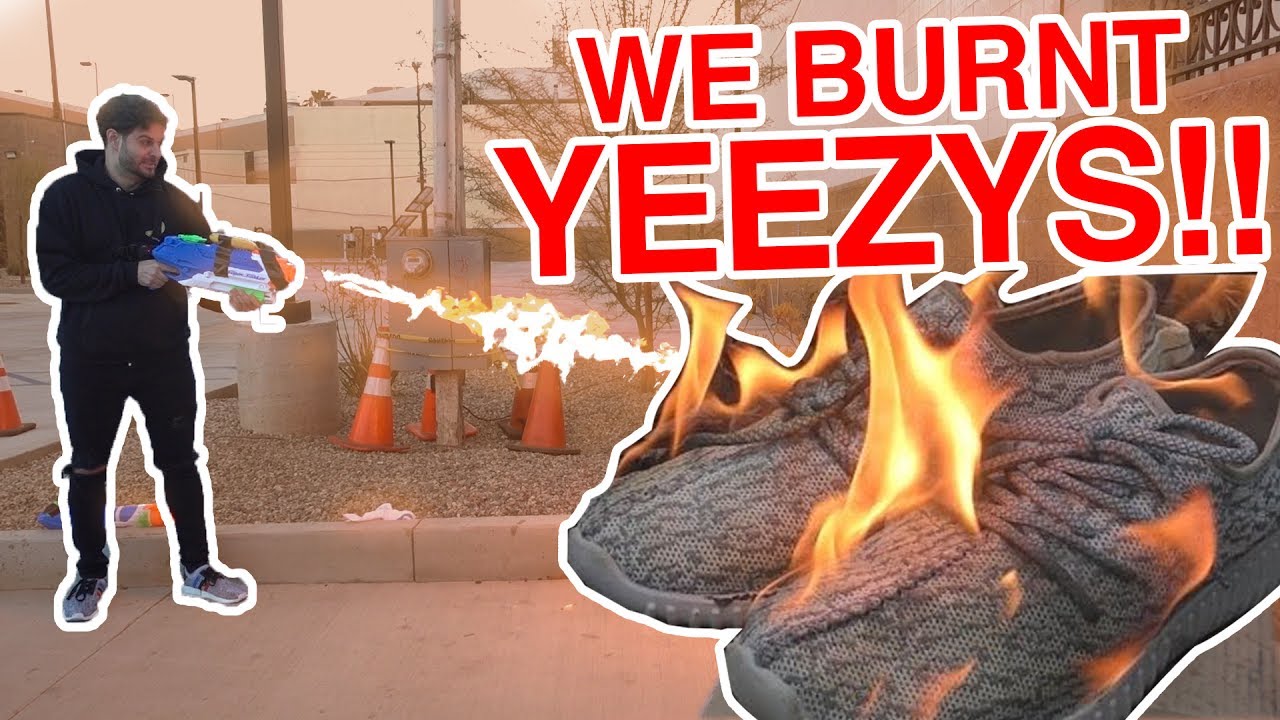 HOMEMADE FLAMETHROWER VS. $1000 SHOES - YouTube