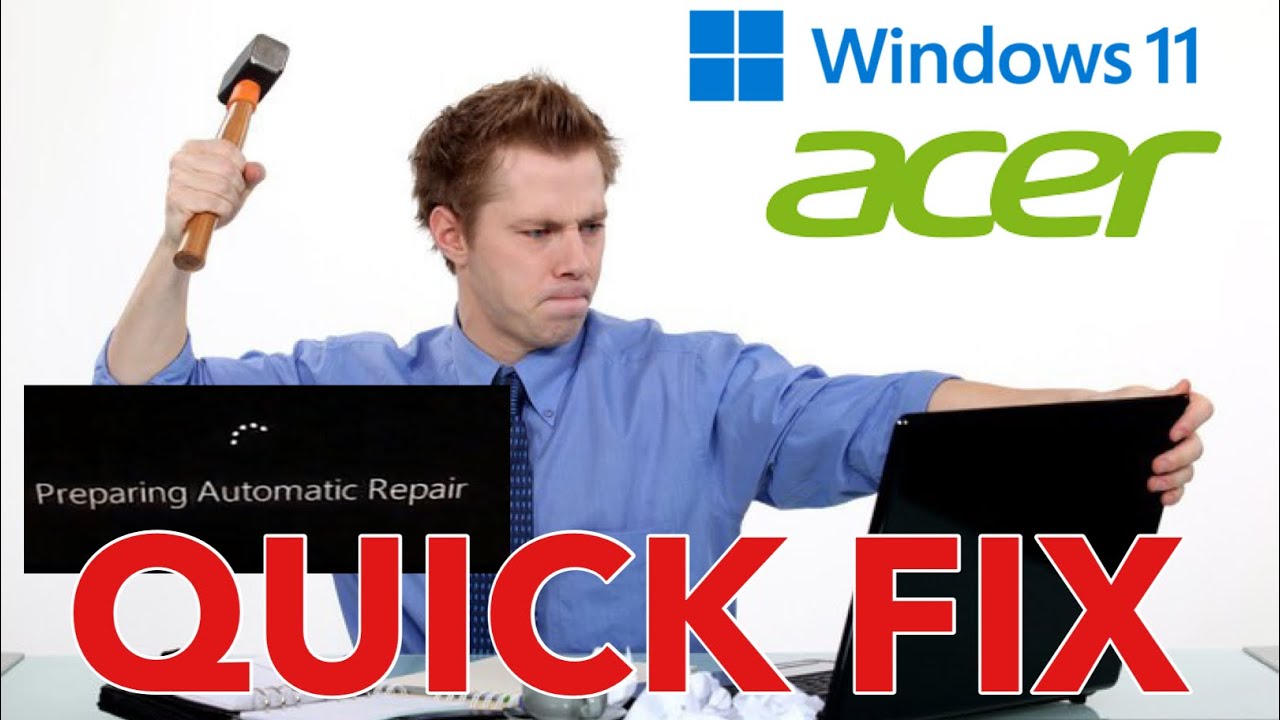 **HOW TO FIX** PREPARING AUTOMATIC REPAIR LOOP FIX 2022 WINDOWS ACER ...