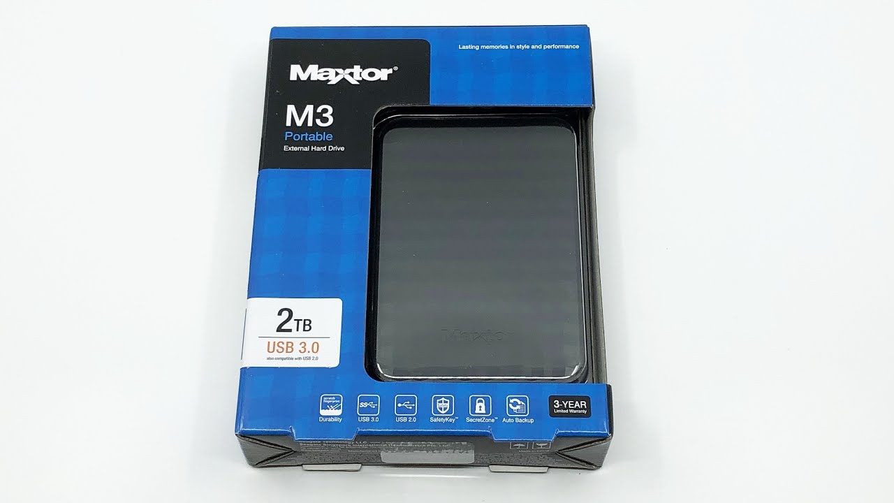 Maxtor M3 Portable External Hard Drive 2 To USB 3.0 - YouTube