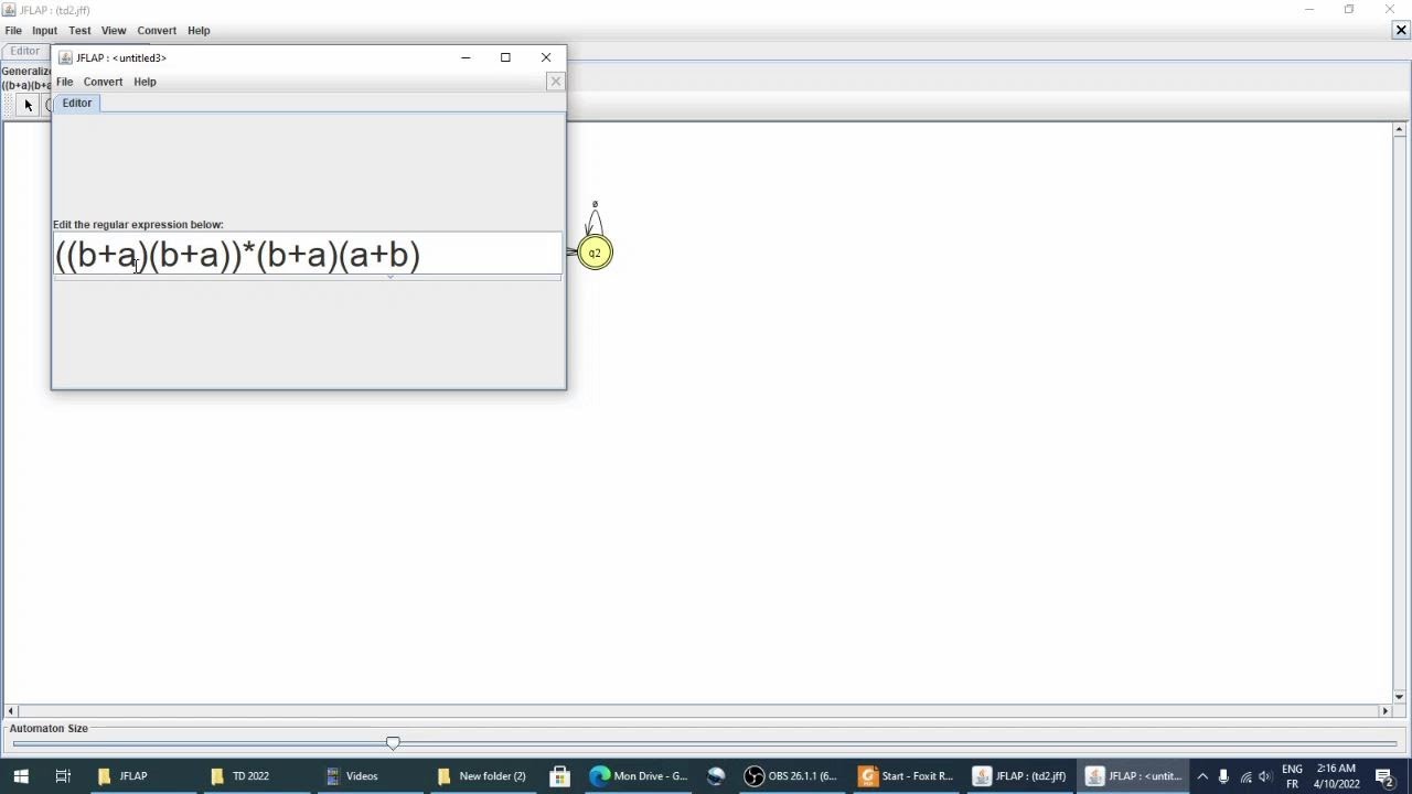 4-JFLAP : FA to RE and FA to Grammar شرح - YouTube