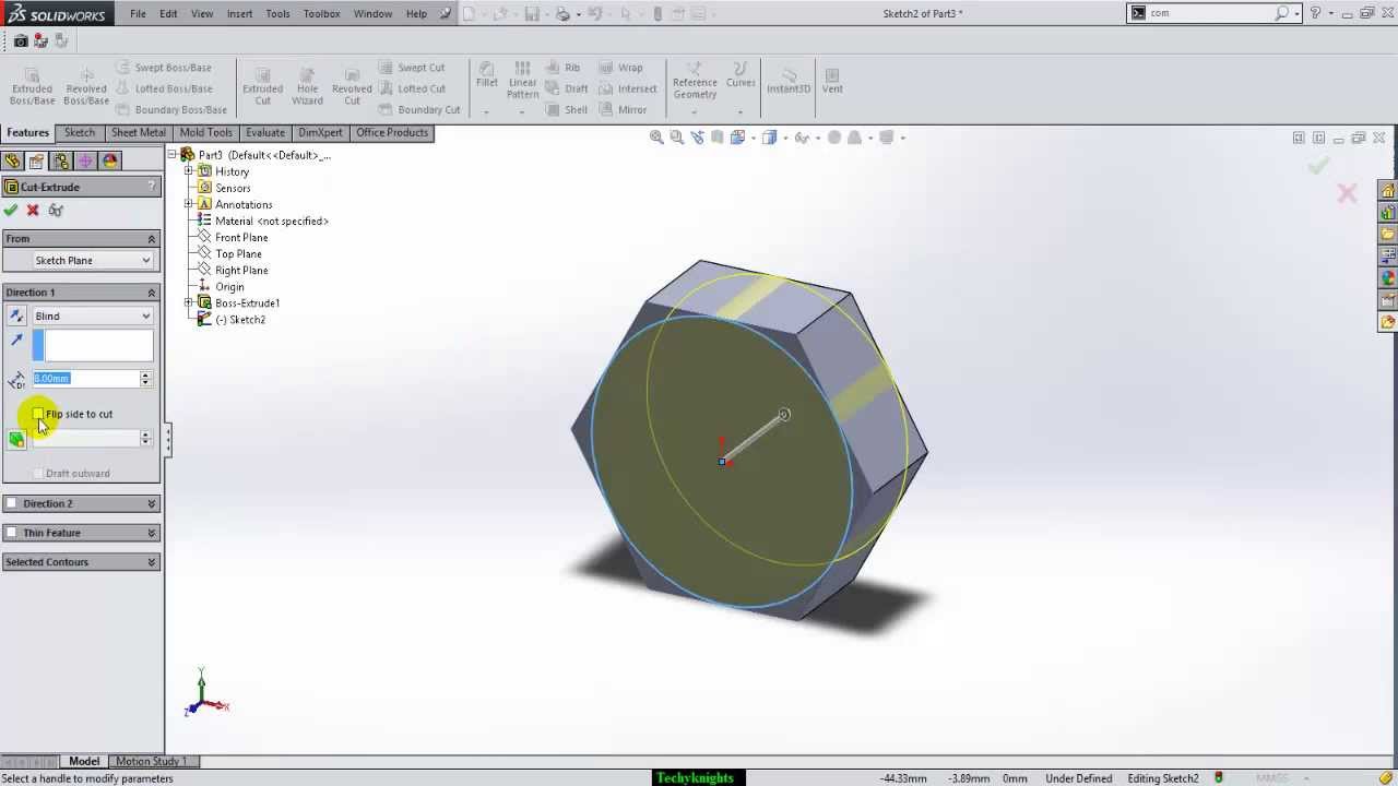 Solidworks Tutorial | Design Nut and Bolt with Threading - YouTube