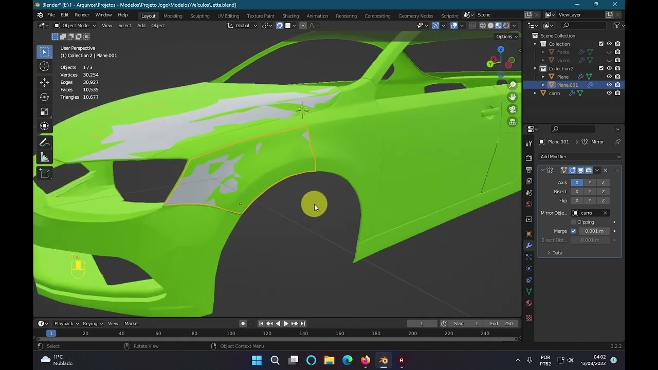 COMO MODELAR FÁCIL UM VEÍCULO COM BASE DE MODELO 3D NO BLENDER 3.xx ...