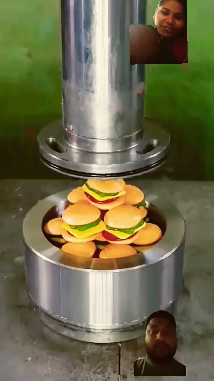 crushing of candy and chocolate by hydraulic press machine #satisfying ...