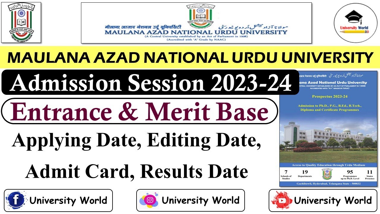 Manuu Entrance And Merit Course Admission 2023-24 | Apply, Editing ...