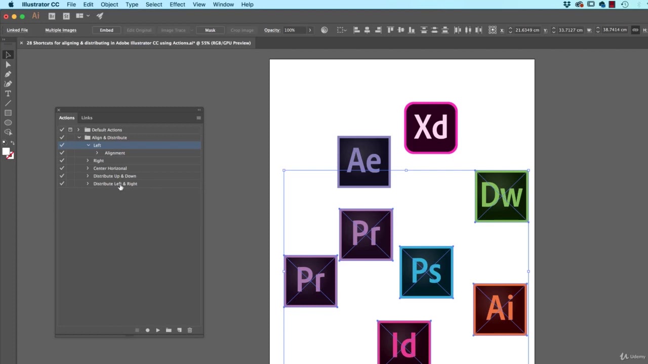 Shortcuts for aligning & distributing in Illustrator CC advance ...