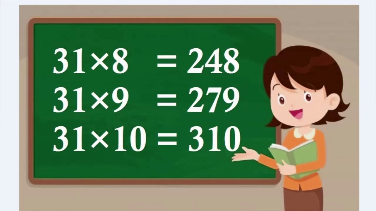 Table of 31, table of thirty one, thirty one ka table, 31 ka table ...