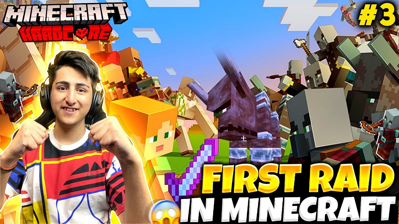 First Raid In Minecraft Hardcor😱😡Villager Vs Pillager Ep-3 Season-1 ...