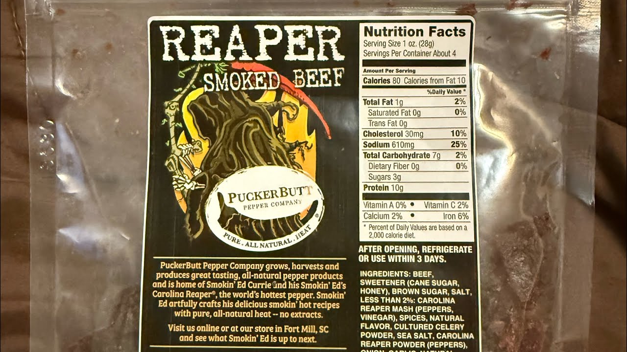 PuckerButt Reaper Smoked Beef #beefjerky #carolinareaperpepper # ...