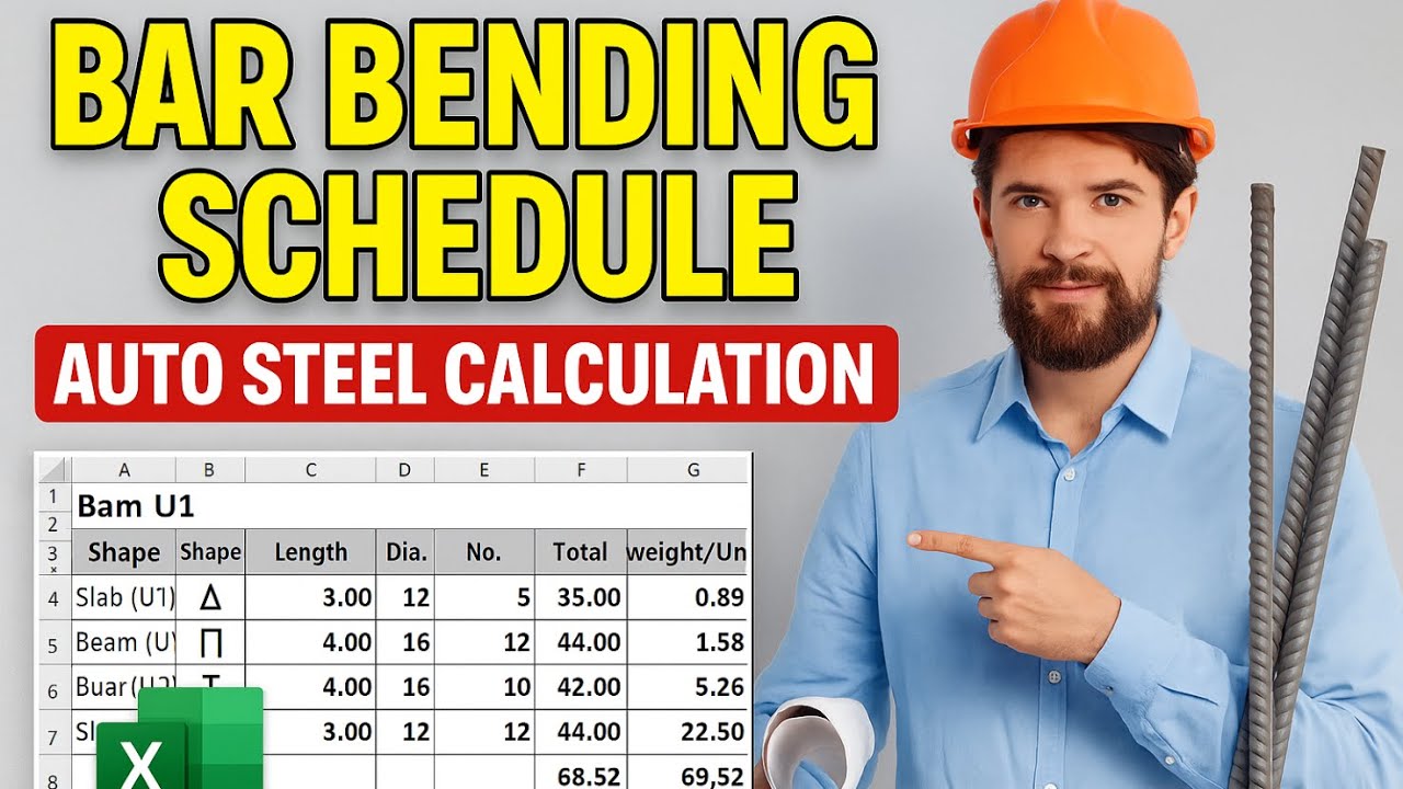 Civil Engineering Bar Bending Schedule | Steel Calculation with ...