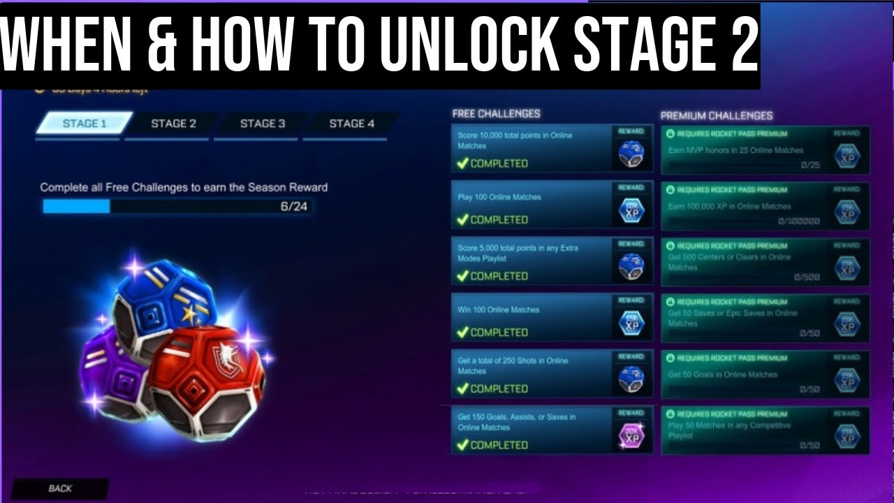 WHEN & HOW TO UNLOCK STAGE 2 CHALLENGES IN ROCKET LEAGUE SEASON 1 - YouTube