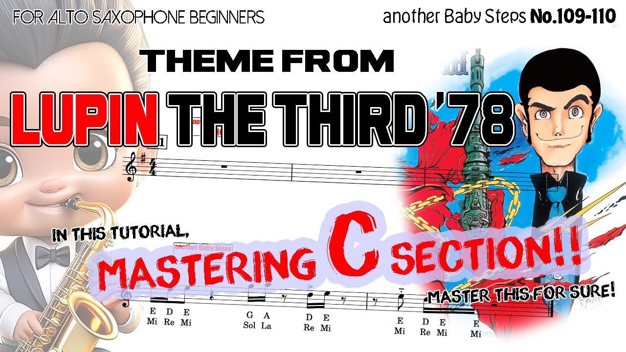 How to Play "Lupin the Third" - C Section (No.109 and NO.110) - YouTube