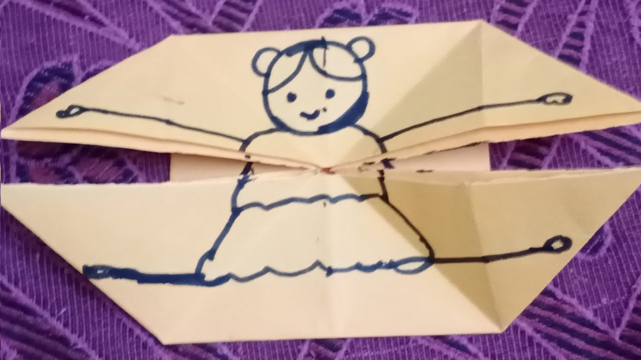 Origami paper dancing doll for kids - YouTube