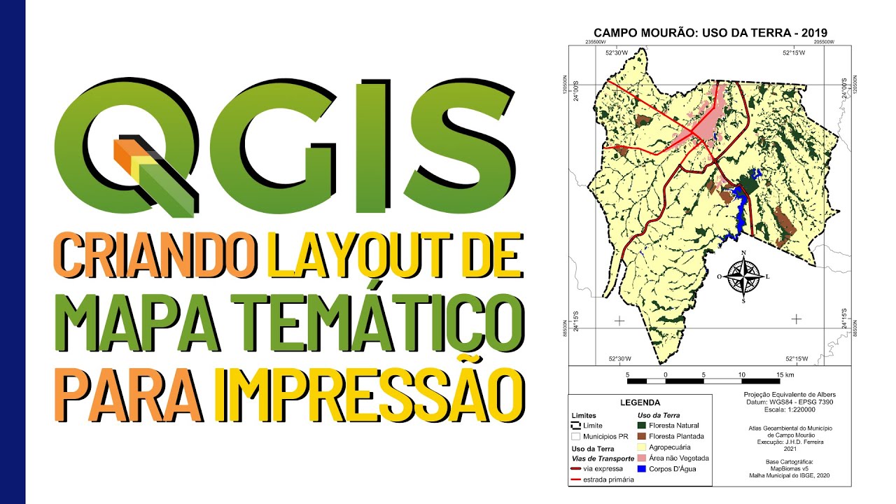 QGIS: Criando Layout de mapa temático para impressão - YouTube