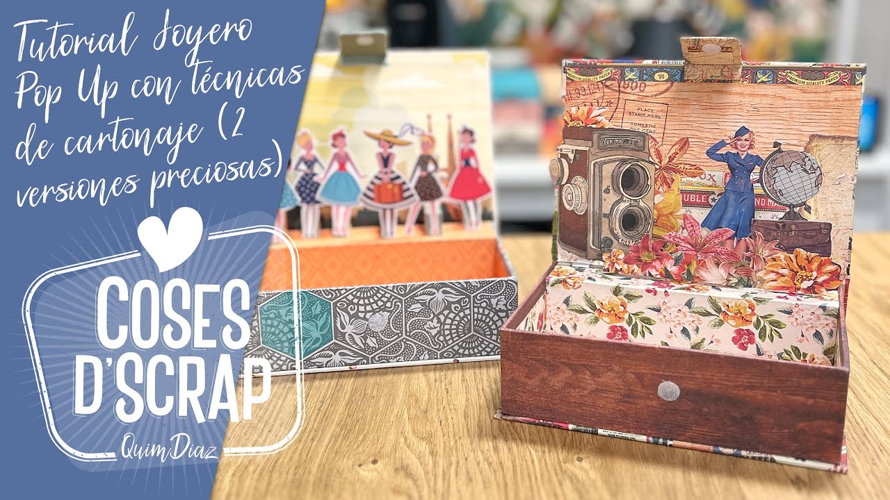 Tutorial Joyero Pop Up con técnicas de cartonaje (2 versiones preciosas ...