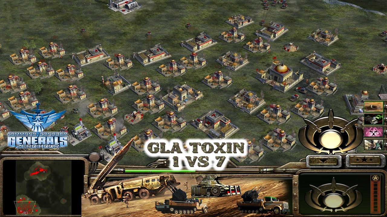 Gla Toxin General - Command Conquer Generals Zero Hour 1 vs 7 HARD ...