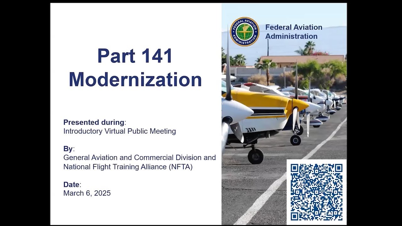 Part 141 Modernization Introductory Public Meeting - YouTube