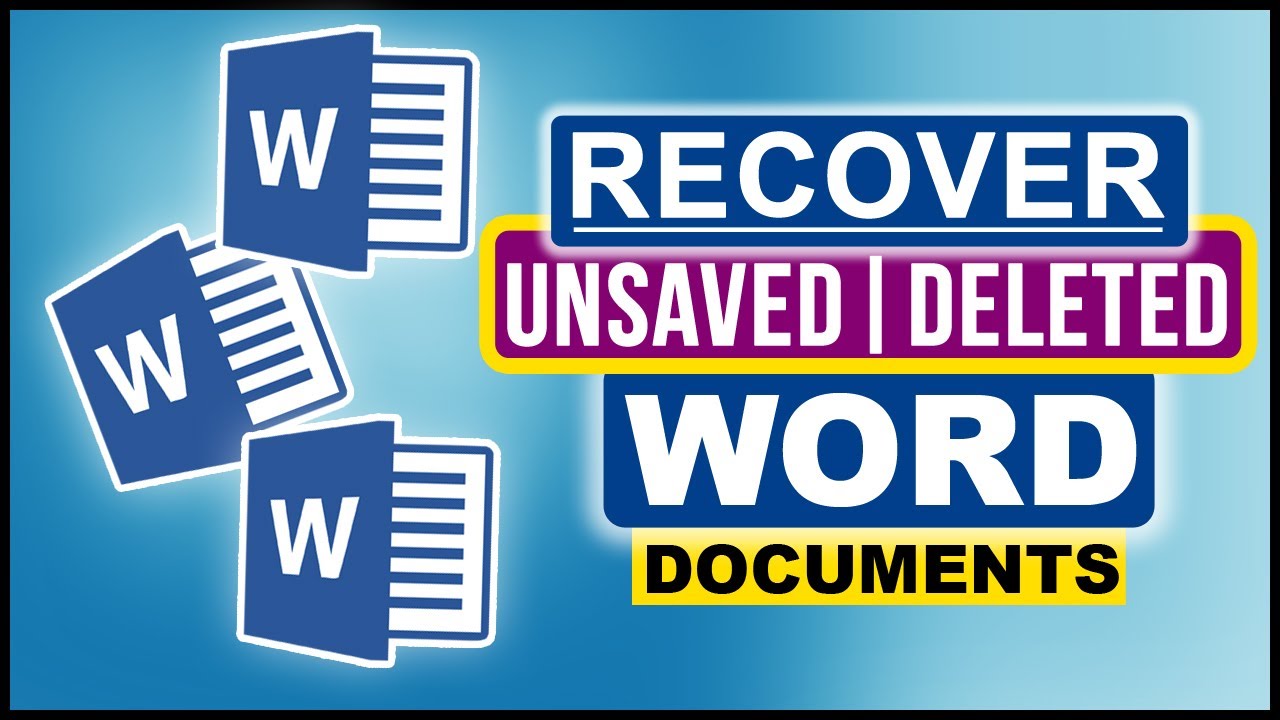 How to Recover Unsaved/Deleted Word Documents on Windows ? Ms Word Tips ...