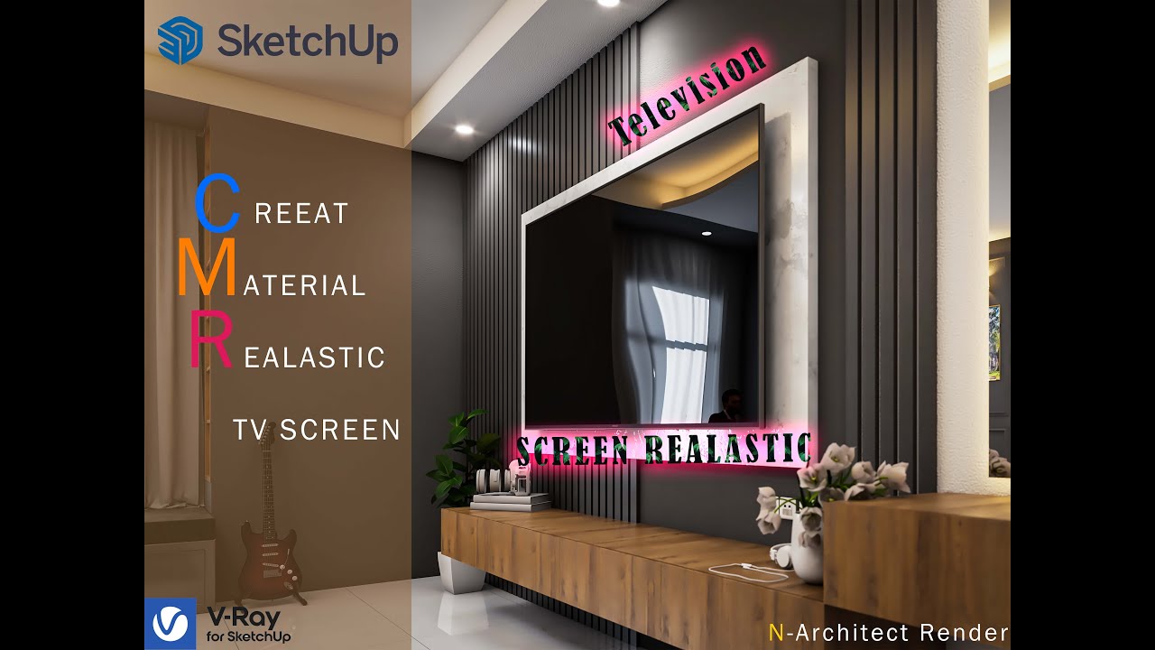 Realistic TV screen setting in vray sketch up (VRAY6) - YouTube