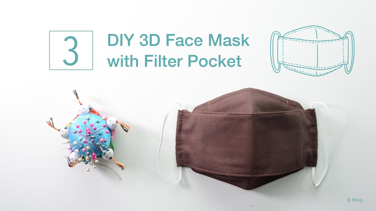 【14 Ways DIY Face Mask-3】DIY 簡單3D船型口罩 可換濾芯 重復使用 DIY Very Easy 3D Face ...