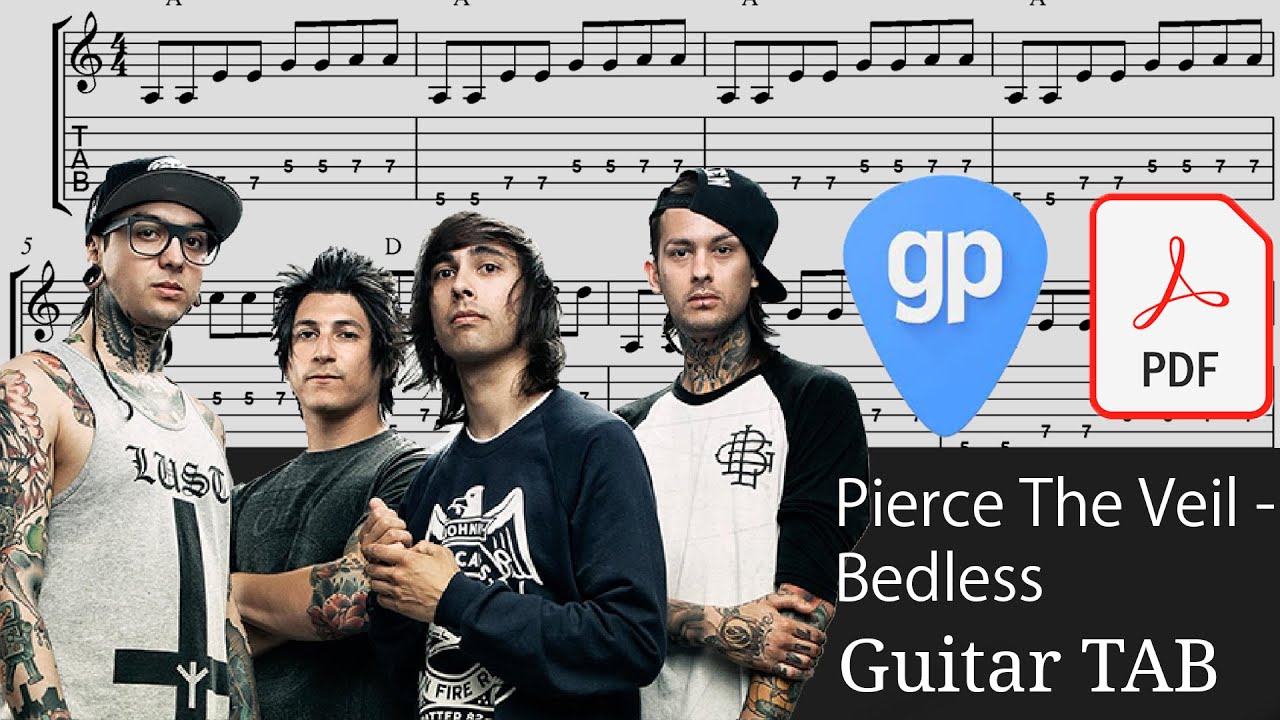 Pierce The Veil - Bedless Guitar Tabs [TABS] - YouTube
