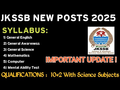 JKSSB LAB. ATTENDANT SYLLABUS #jkssb - YouTube