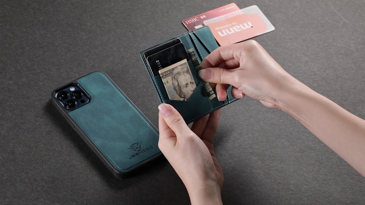 JEEHOOD detachable magnetic wallet TPU leather case for iPhone12Pro/12 ...