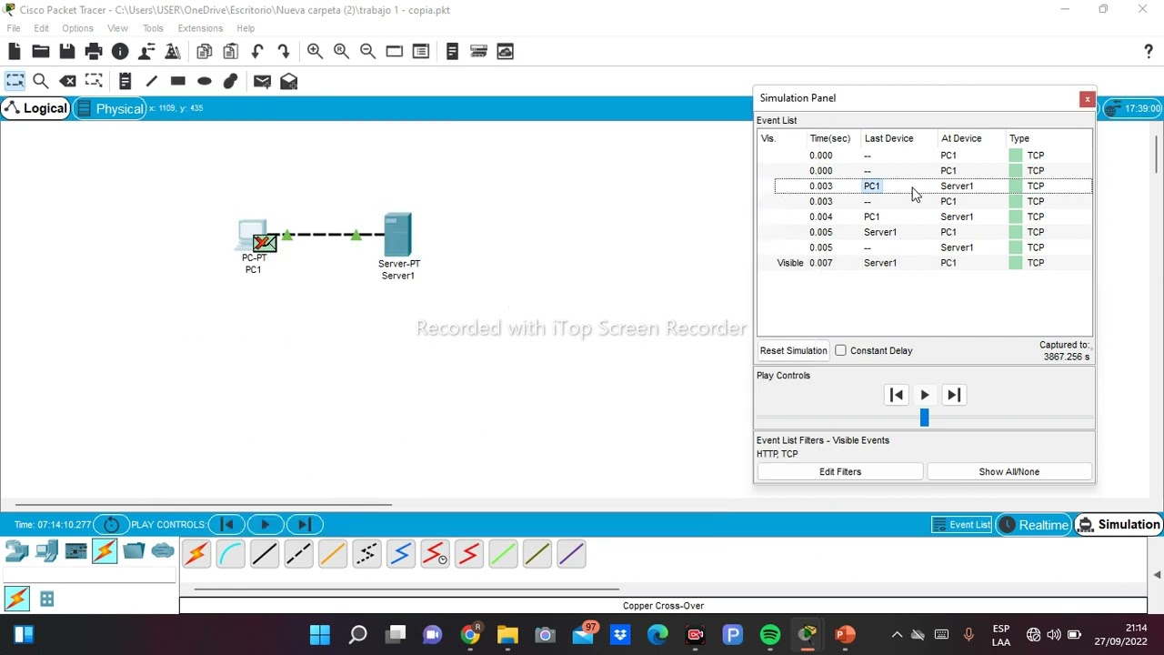 como funciona el modelo OSI en Cisco Packet Tracer - YouTube