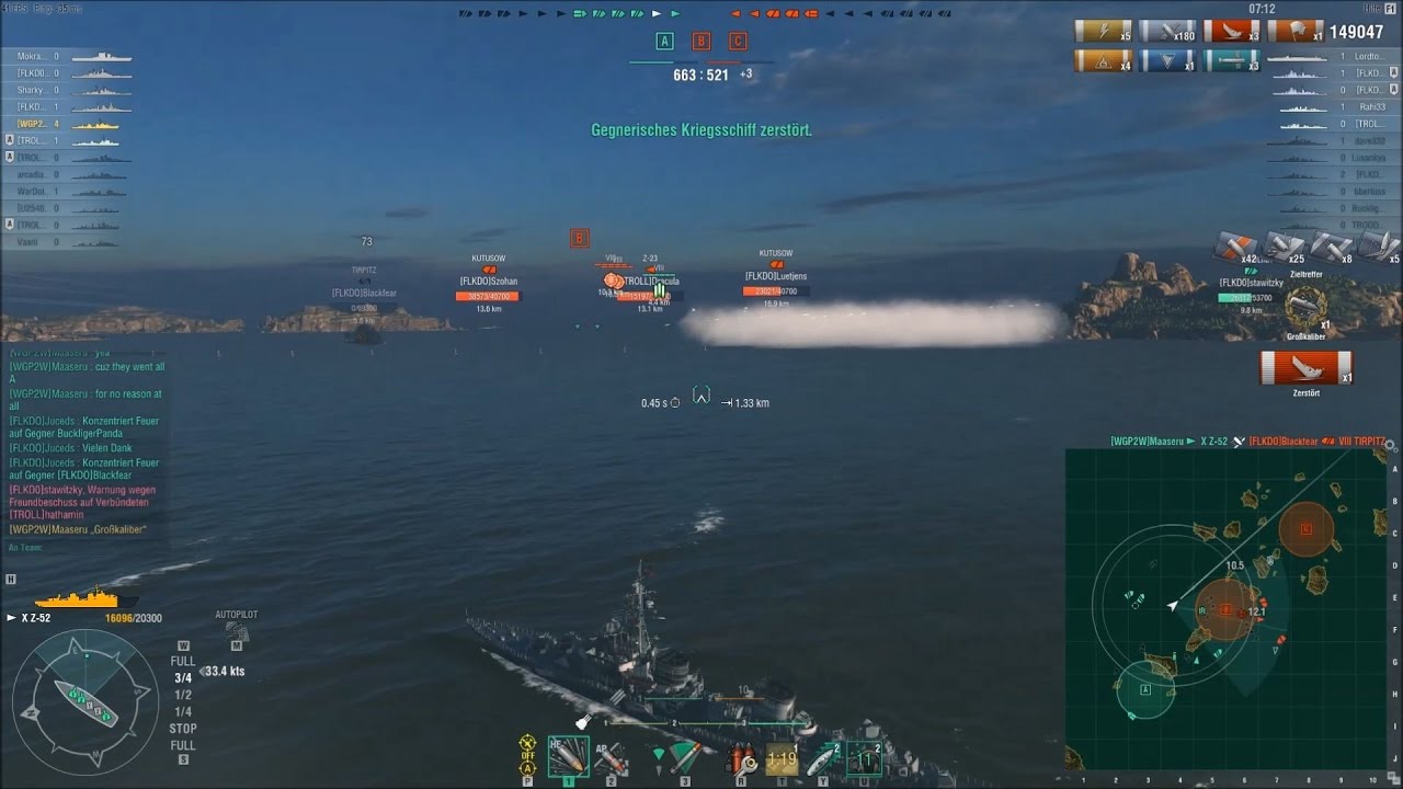 WoWs - Z-52: Team tries everything to lose the game! (203k Dmg / 8 ...