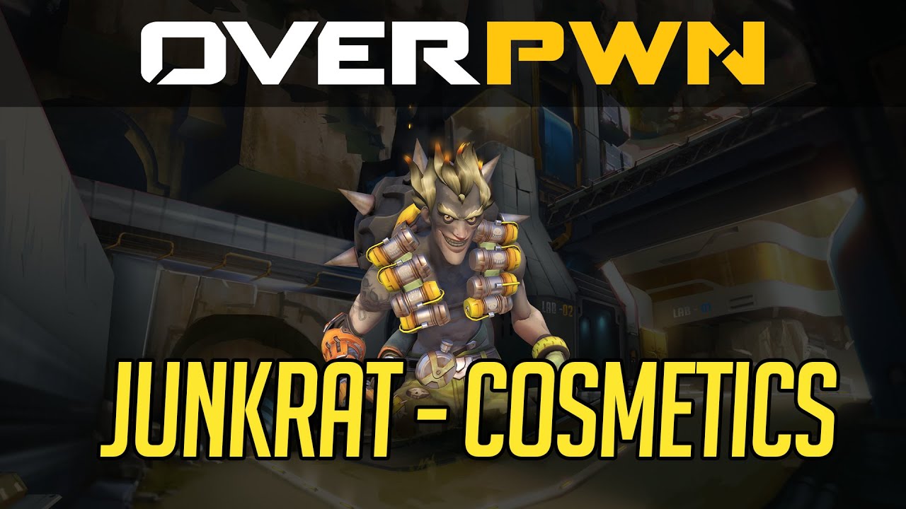 Junkrat - Hero Skins, Emotes, Poses, Voices, & Intros Preview - YouTube