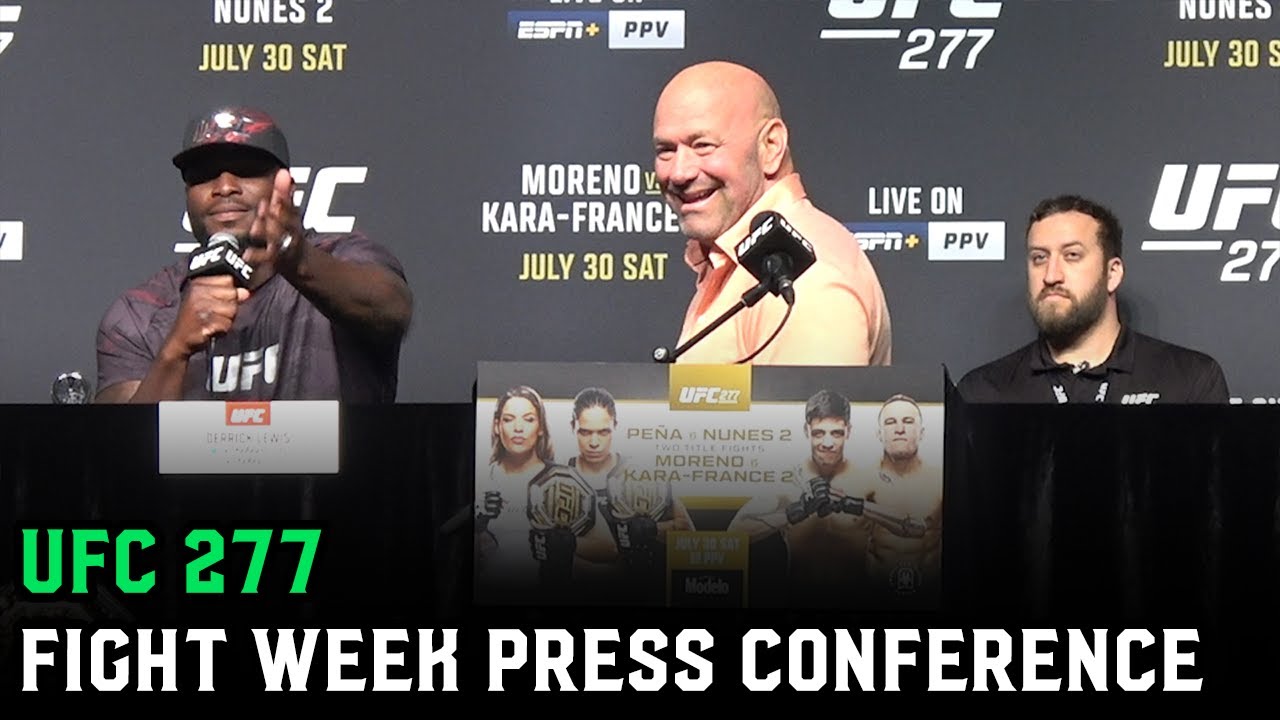 UFC 277 Press Conference: Derrick Lewis demands a Spanish Translator ...