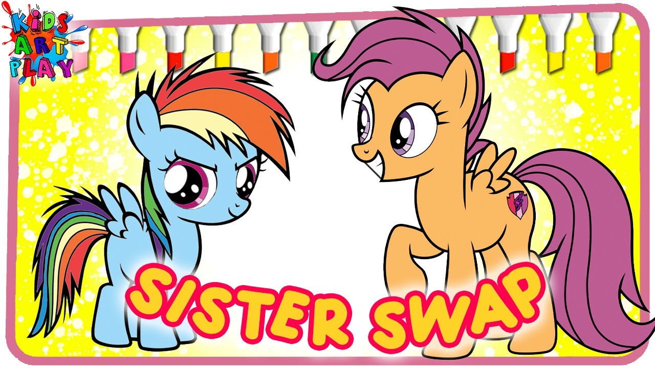 MLP My Little Pony SISTERS SWAP Little Rainbow Dash And Scootaloo ...