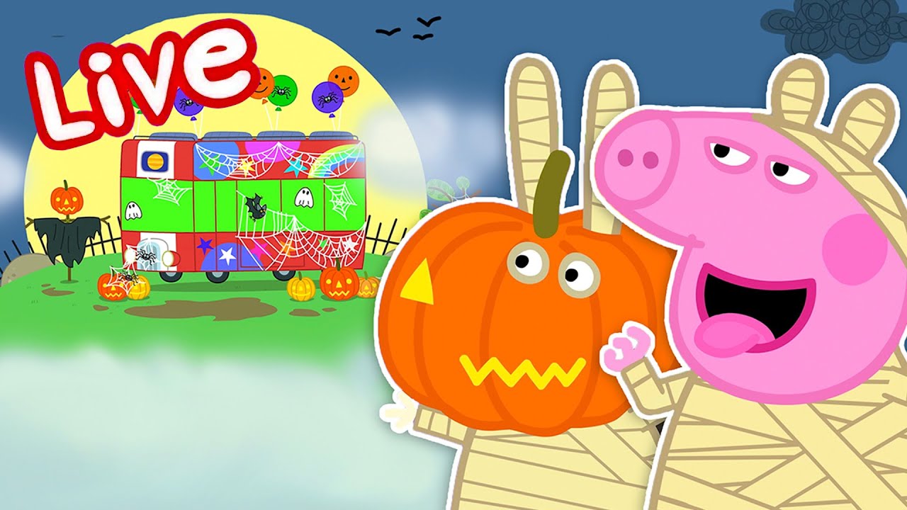 🔴 Peppa Pig HALLOWEEN LIVE! 👻 SPOOKIEST Episodes 🎃 Kids Cartoons 🔴 ...