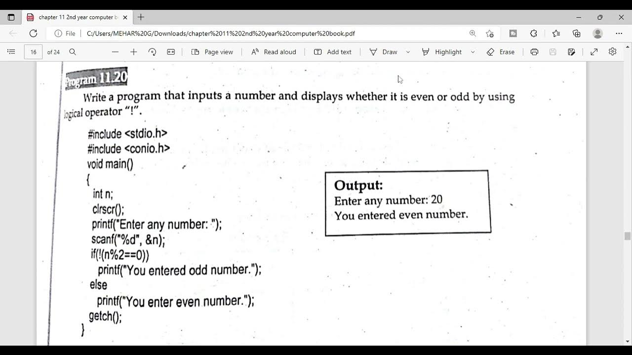 C Program (nested if) |Easiest way to Understand C Programming | Program 11.20 Chapter 11 ...