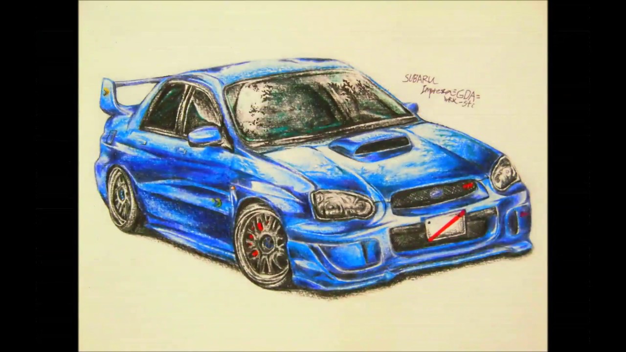 SUBARU IMPREZA GDA WRX STI DRAWING - YouTube