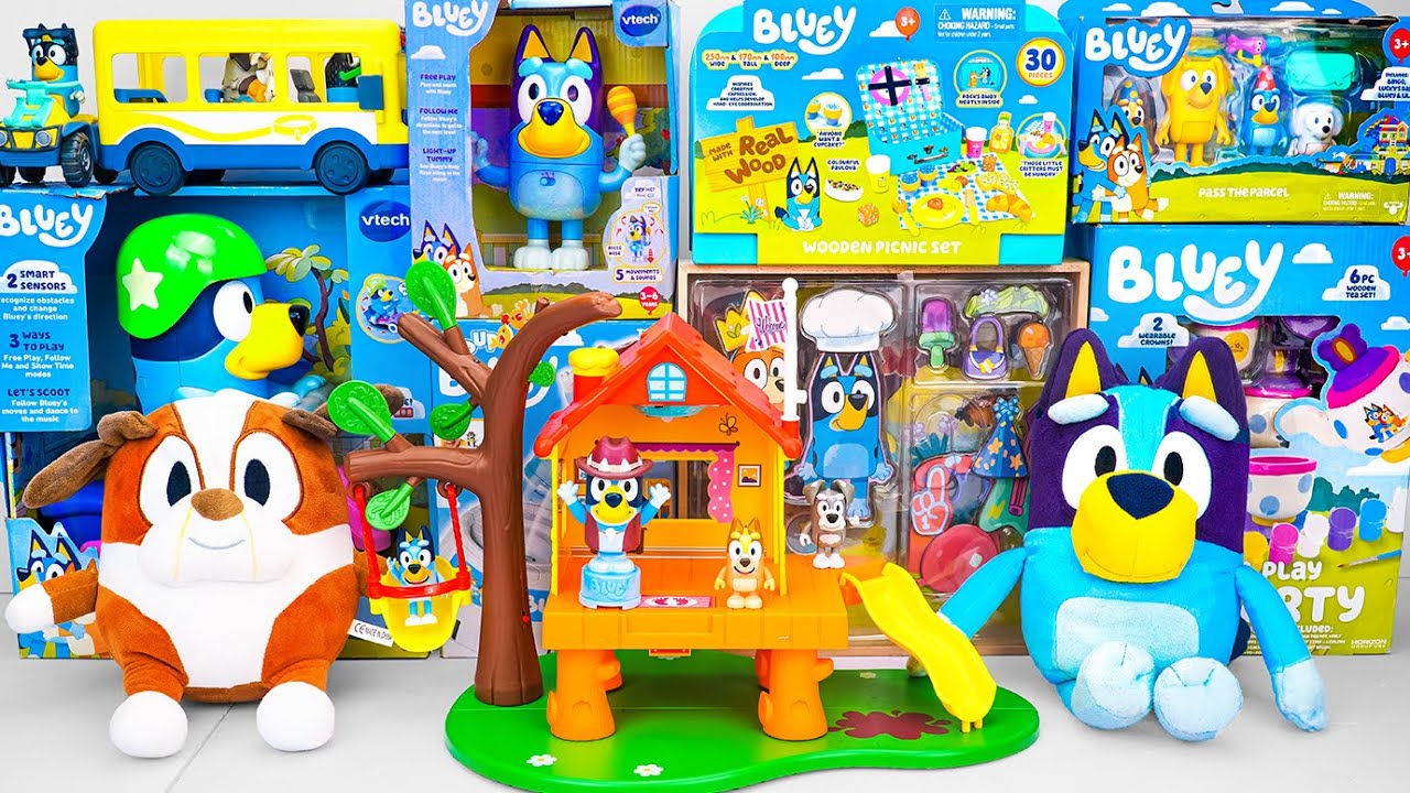Bluey Toy Collection Unboxing Review 🌳 Bluey Tree House Playset & Bluey ...