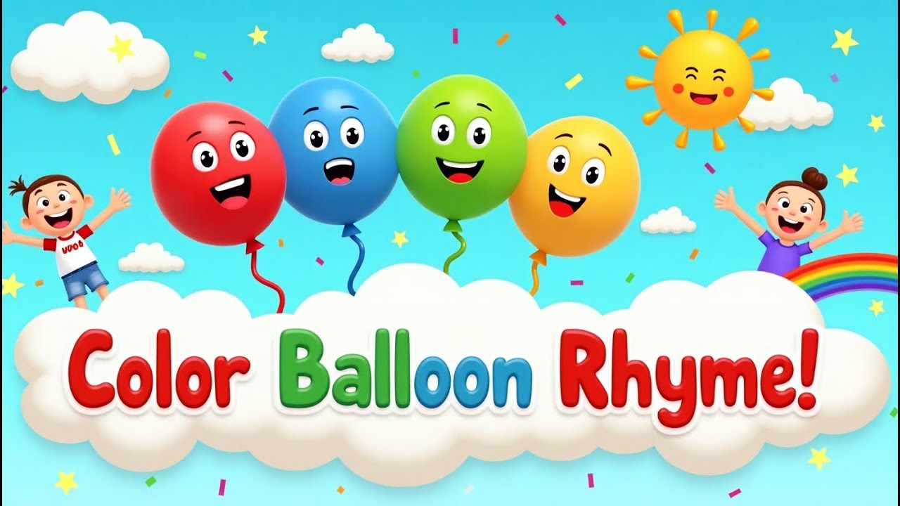 Red, Blue, Yellow! 🎨 Color Balloon Rhyme for Toddlers - YouTube