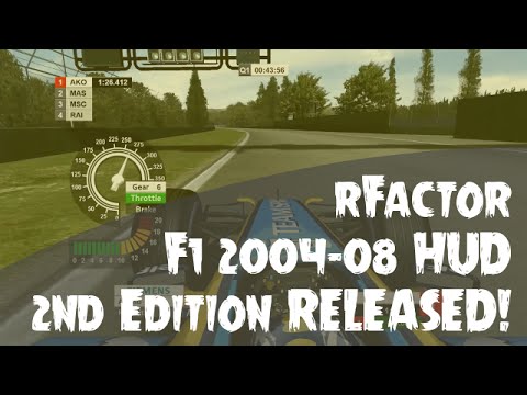 rFactor - F1 2004-08 HUD 2nd Edition + New T-Cams RELEASED!!! - YouTube