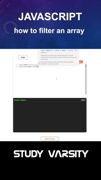 filter an array | STUDY VARSITY - YouTube