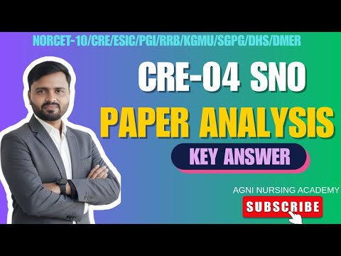 #CRE 04 SNO PAPER ANALYSIS/ NORCET-10/RRB/ KGMU/SGPGI/ESIC #nursingexam ...