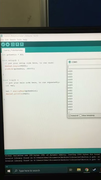 Simple potentiometer reading with arduino nano - YouTube
