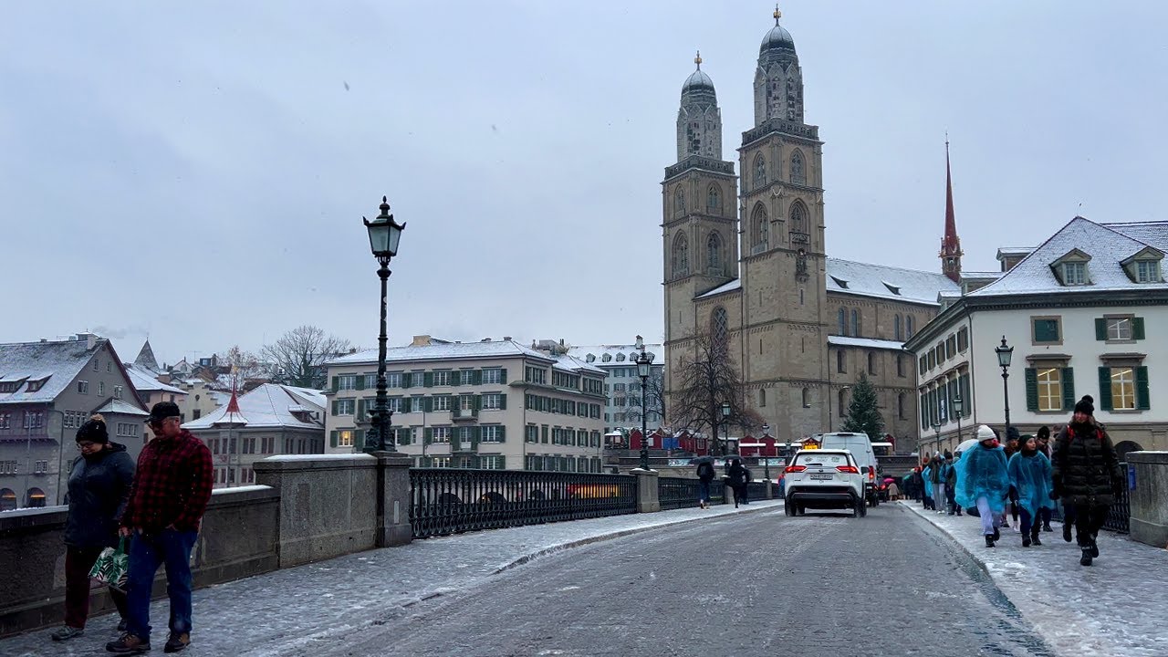 Snowfall walk 🌨 Zurich City Switzerland 🇨🇭 4K December 2023 - YouTube