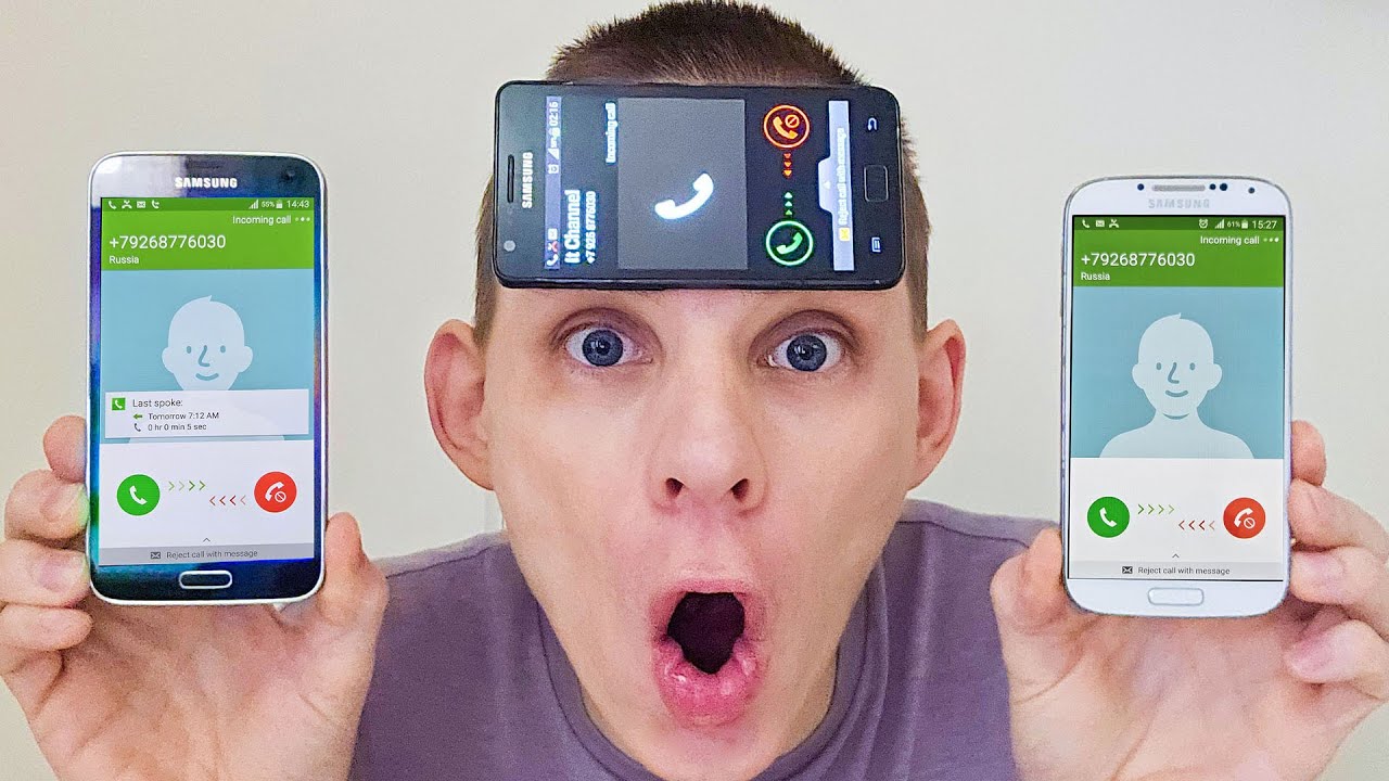 Incoming call on forehead Samsung Galaxy S5 - YouTube