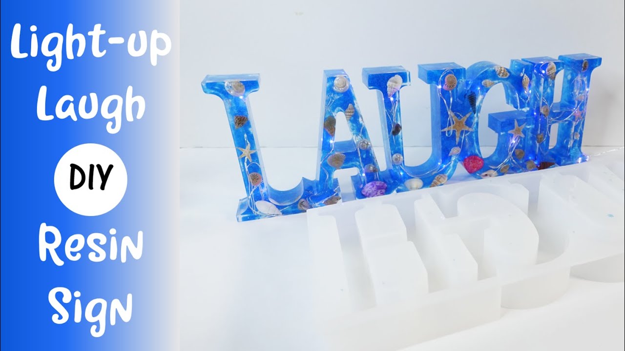 Ocean themed light-up LAUGH Sign with Resin - YouTube