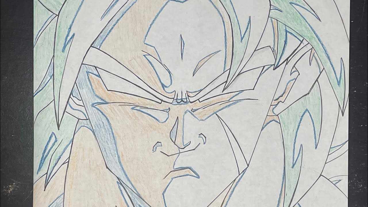 Drawing DBS Broly in a DBZ Genga Style! - YouTube