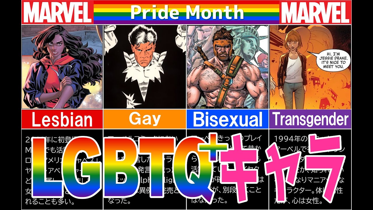 【MARVEL/MCU】マーベルコミックに登場するLGBTキャラ【Pride Month】 - YouTube