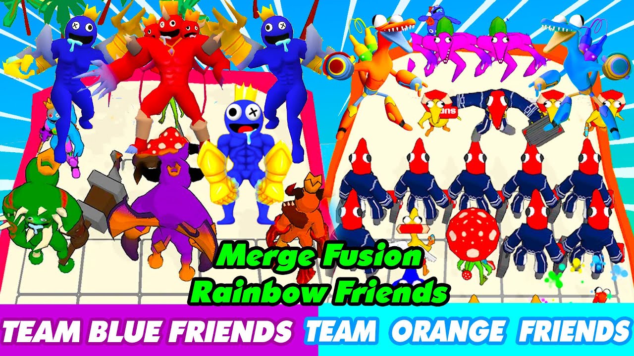 Team Blue Friends vs Team Orange Friends in Merge Fusion Rainbow ...